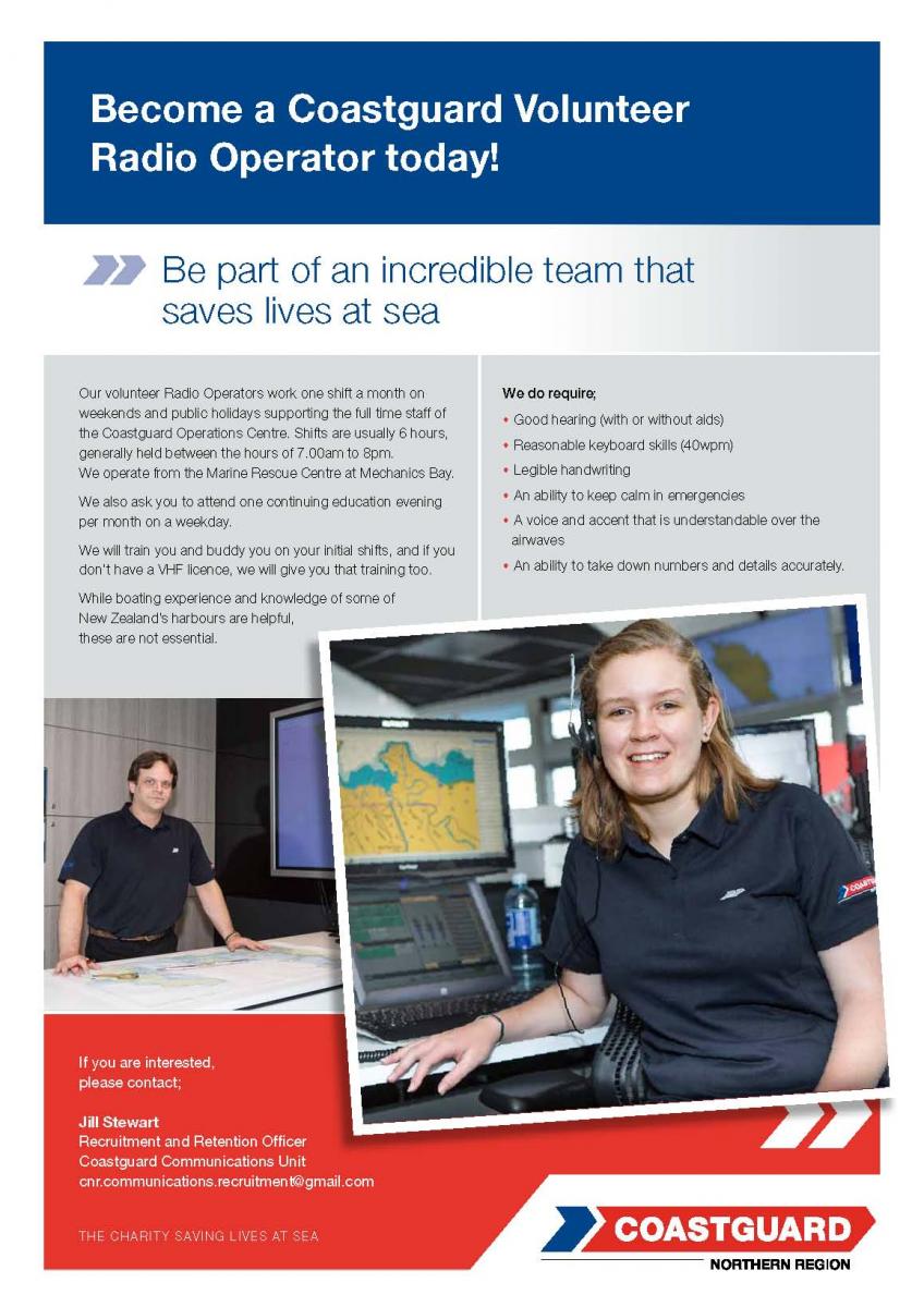 Coastguard: Volunteer Radio Operator wanted | Yachting New Zealand